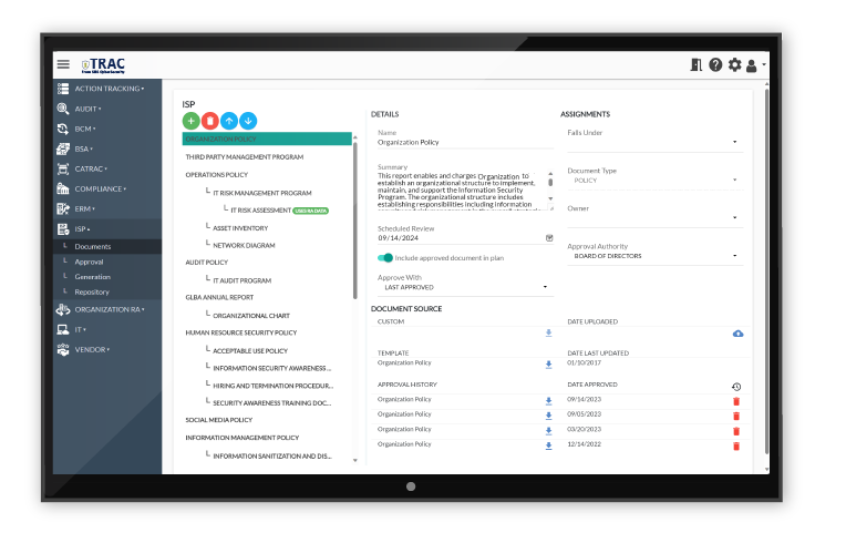 TRAC: Information Security Program Software | SBS